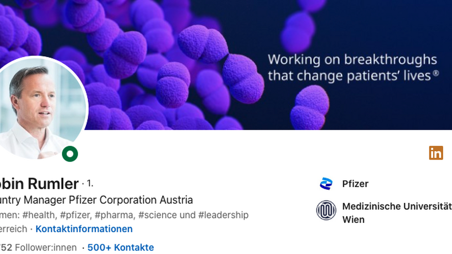 LinkedIn-Ranking: Rumler (Pfizer): "Auch hier wurde der Ton rauer ...